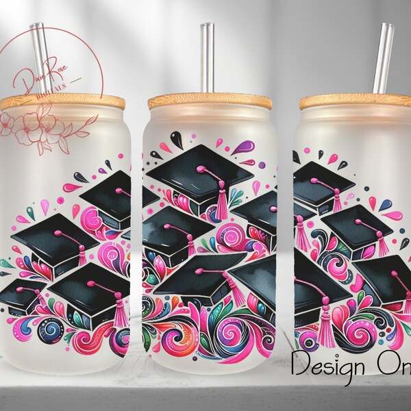 Graduation Glass Can Png - Etsy