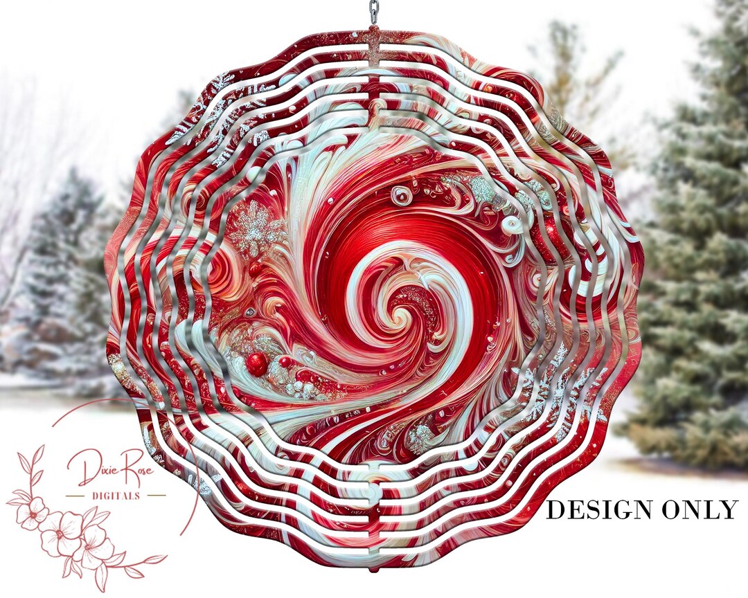 Christmas Red Wind Spinner PNG: Winter Sublimation Design (digital ...