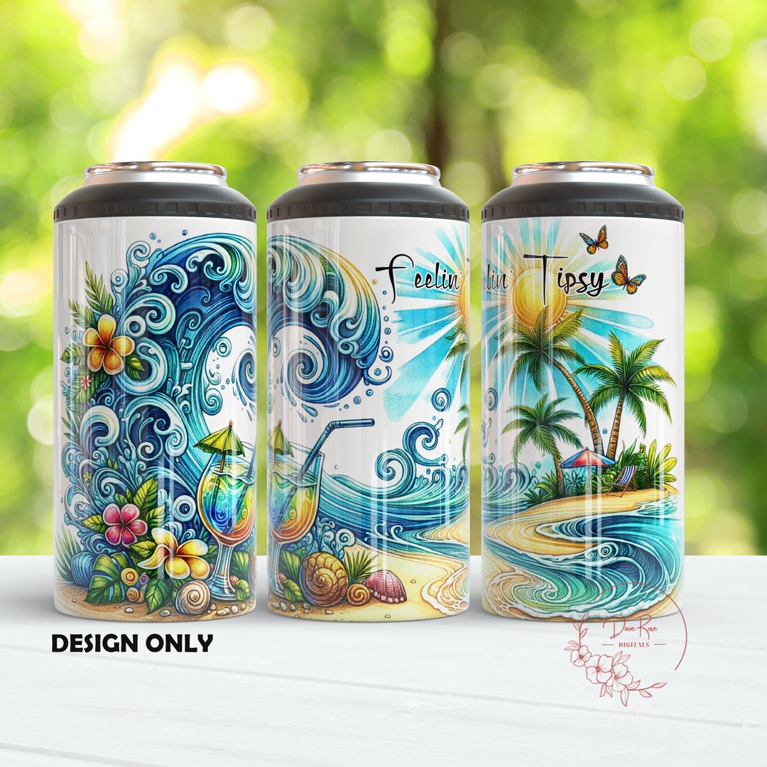 Feelin Tipsy 4 in 1 Can Cooler Wrap PNG Design, Drinking 4in1 Can ...