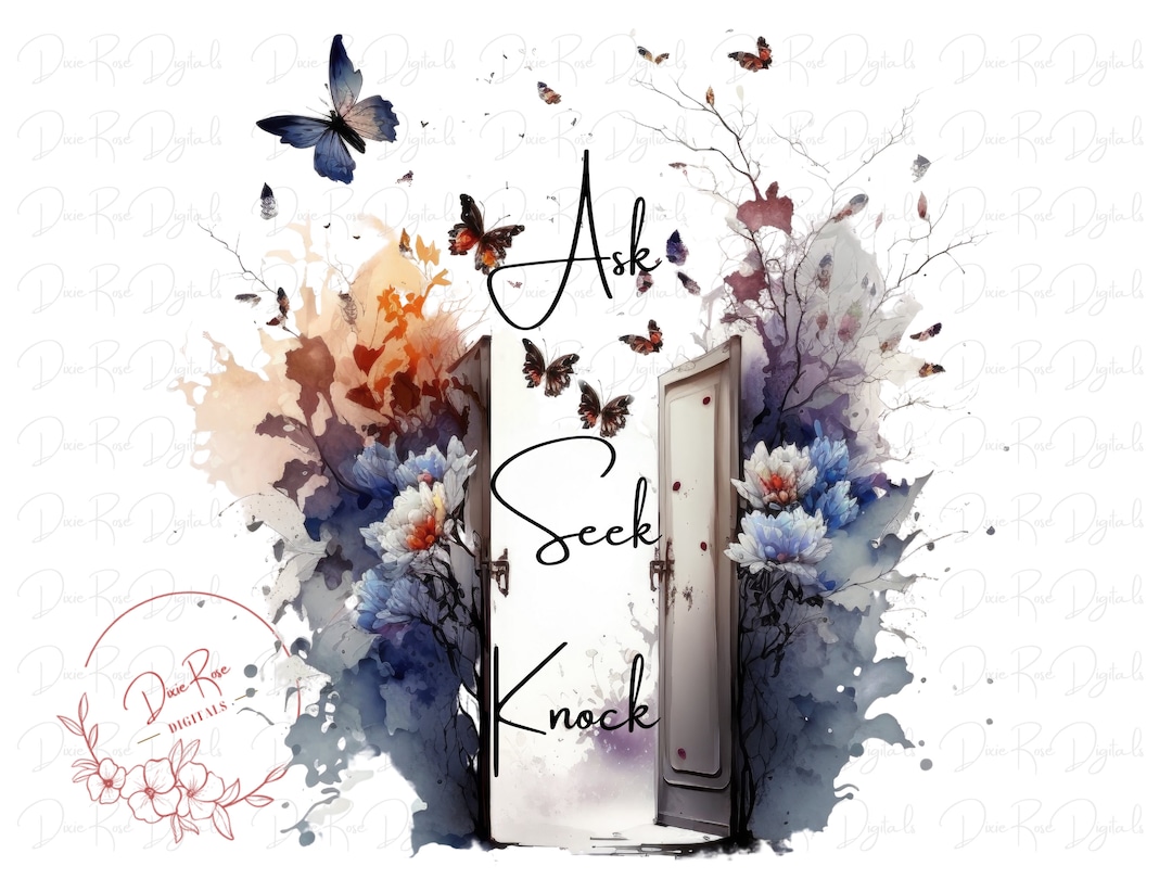 Ask Seek Knock Christian PNG Design, Bible Verse Transparent Png ...