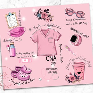 CNA Nurse 20 Oz Tumbler Wrap: Sublimation Design (PNG Digital Download ...