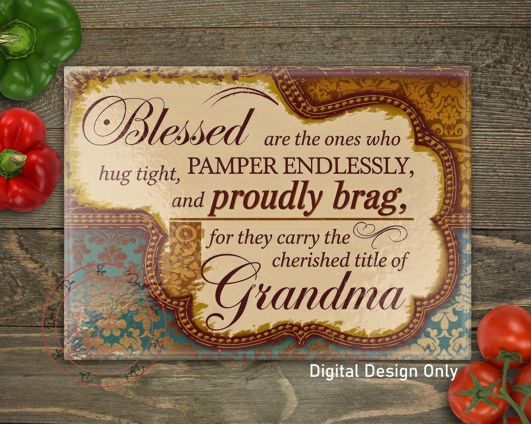Grandma Blessed Cutting Board Design: Christian Sublimation PNG ...