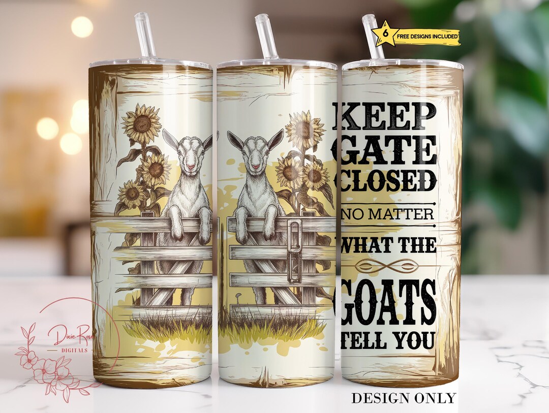 Cute Goats Tumbler Wrap PNG, Funny Goats 20 Oz Skinny Sublimation ...