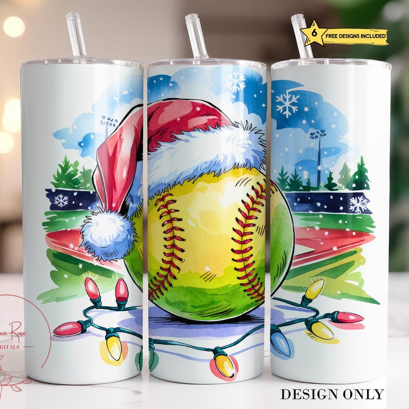 Softball Christmas Design - Etsy