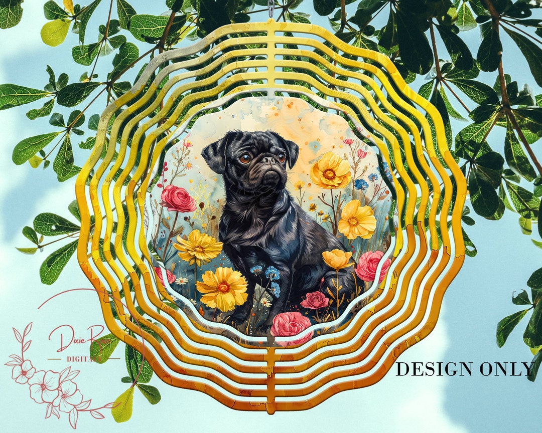 Pug Wind Spinner PNG, Wind Spinner Sublimation Designs, Garden Wind ...