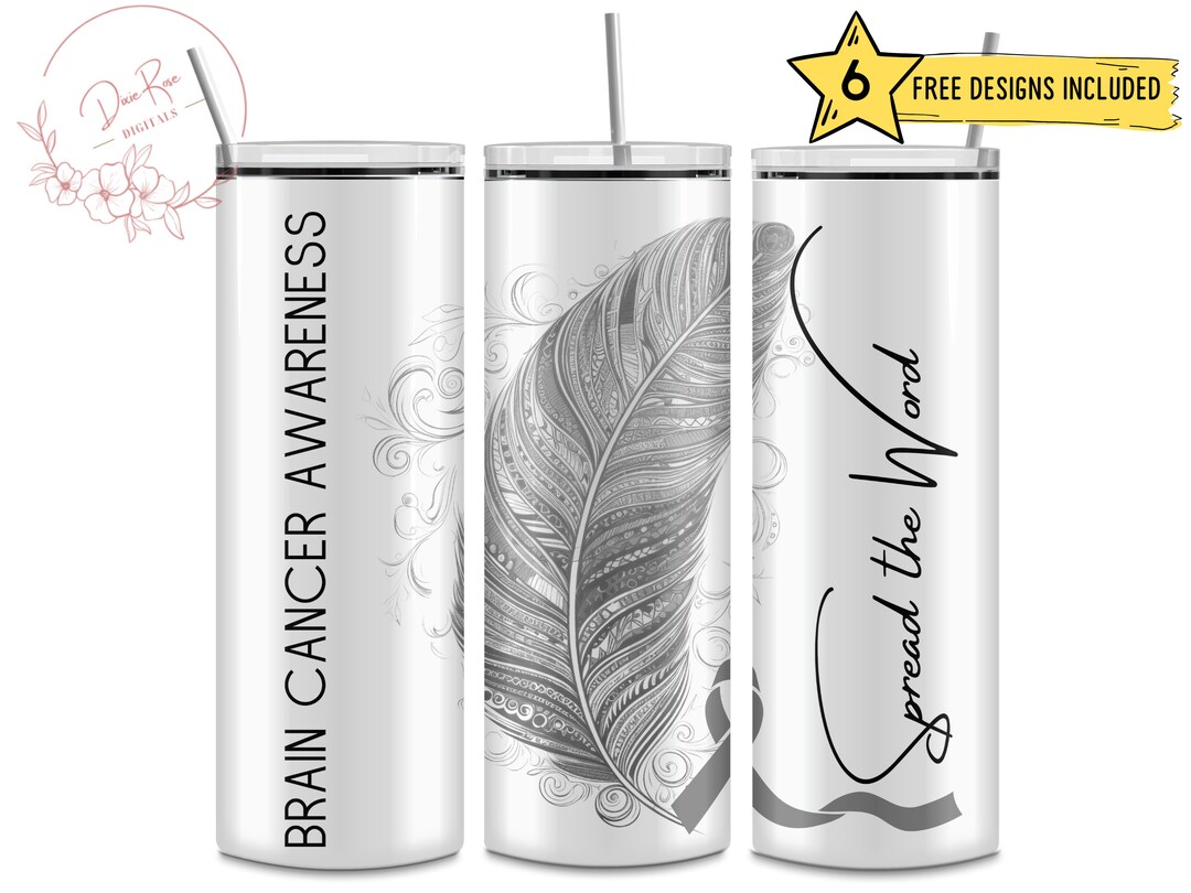 Brain Cancer Awareness, Support Ribbon, Month of May, 20 Oz Skinny ...