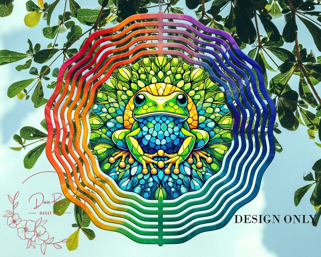 Frog Wind Spinner PNG, Tree Wind Spinner Sublimation Designs, Frog Home ...
