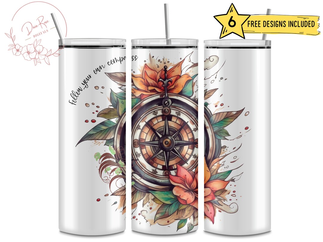 Compass, Follow Your Own Compass, Nautical, 20 Oz Skinny Sublimation ...
