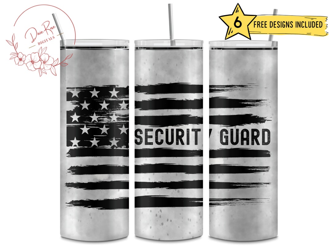 Security Guard 20 Oz Skinny Sublimation Tumbler Wrap Digital Design PNG ...