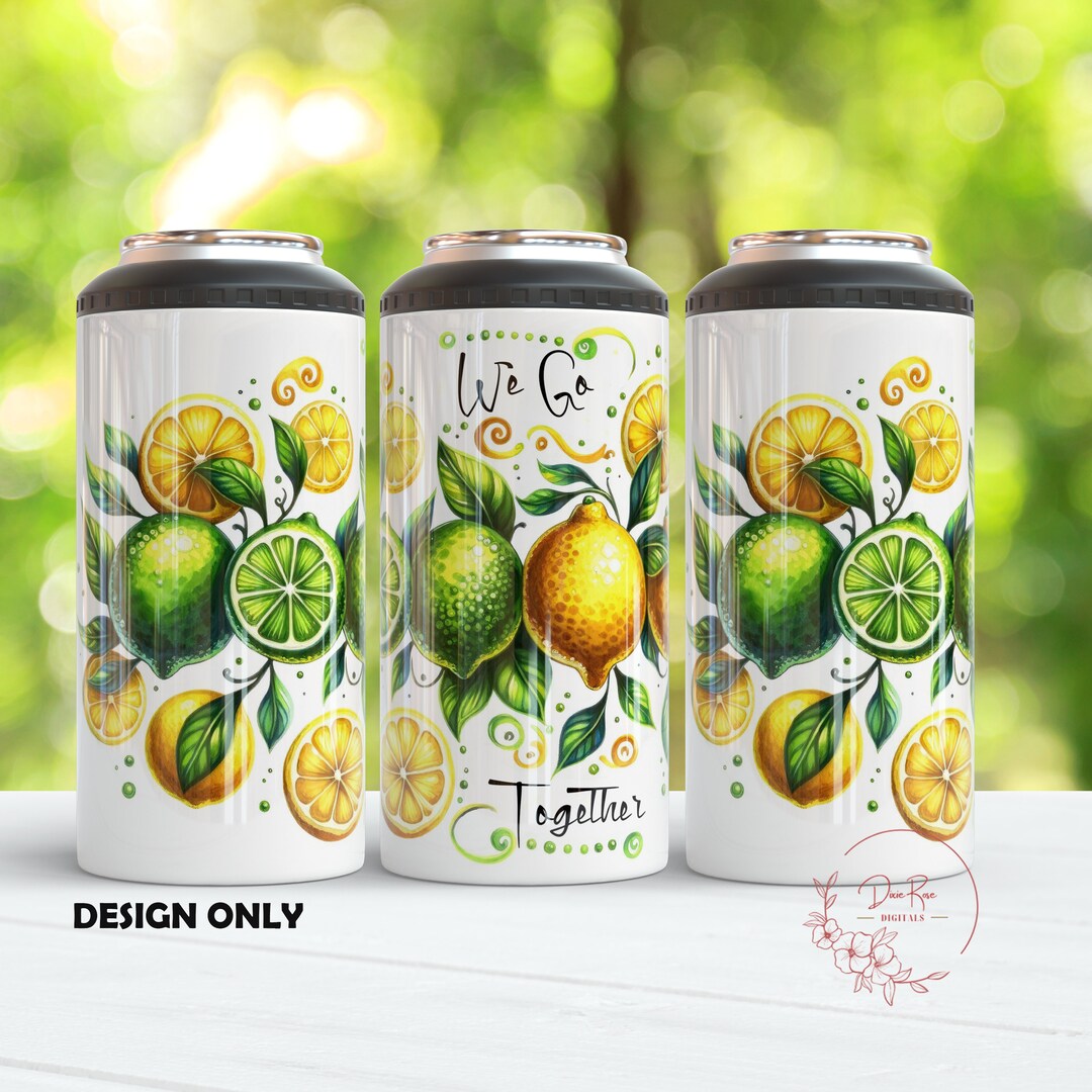 Lemons 4 in 1 Can Cooler Wrap PNG Design, Couple 4in1 Can Cooler ...