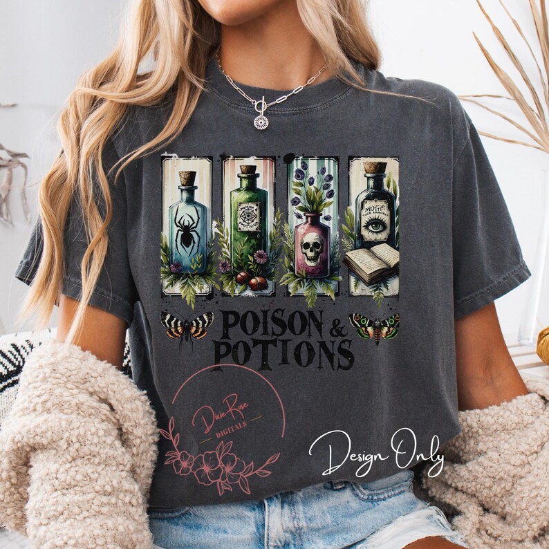 Vintage Potion Bottle PNG: Gothic Halloween Sublimation Design (digital ...