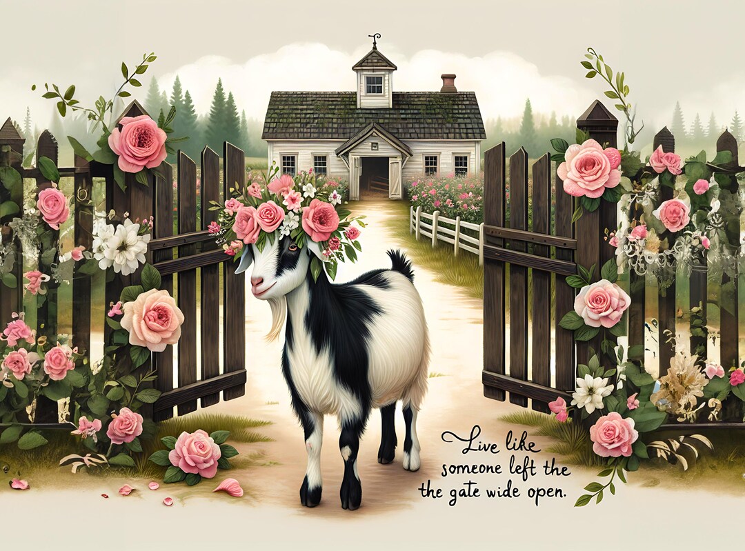 Inspirational Goat Glass Cutting Board PNG: Farm Affirmation ...