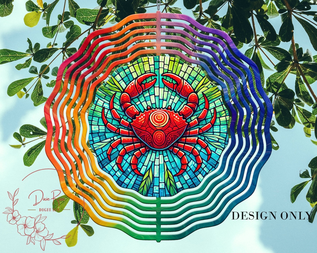 Crab Wind Spinner PNG, Beach Wind Spinner Sublimation Designs, Summer ...