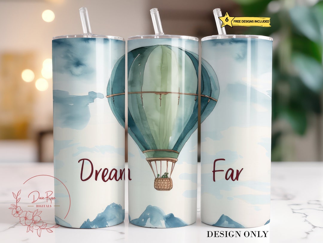 Inspirational Tumbler Wrap, Dream Far 20 Oz Skinny Sublimation Tumbler ...