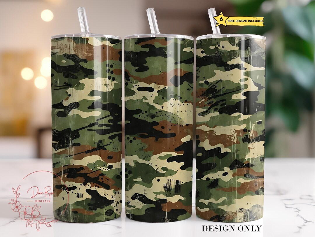 Camo Tumbler Wrap PNG: Camouflage Sublimation Design (digital Download ...
