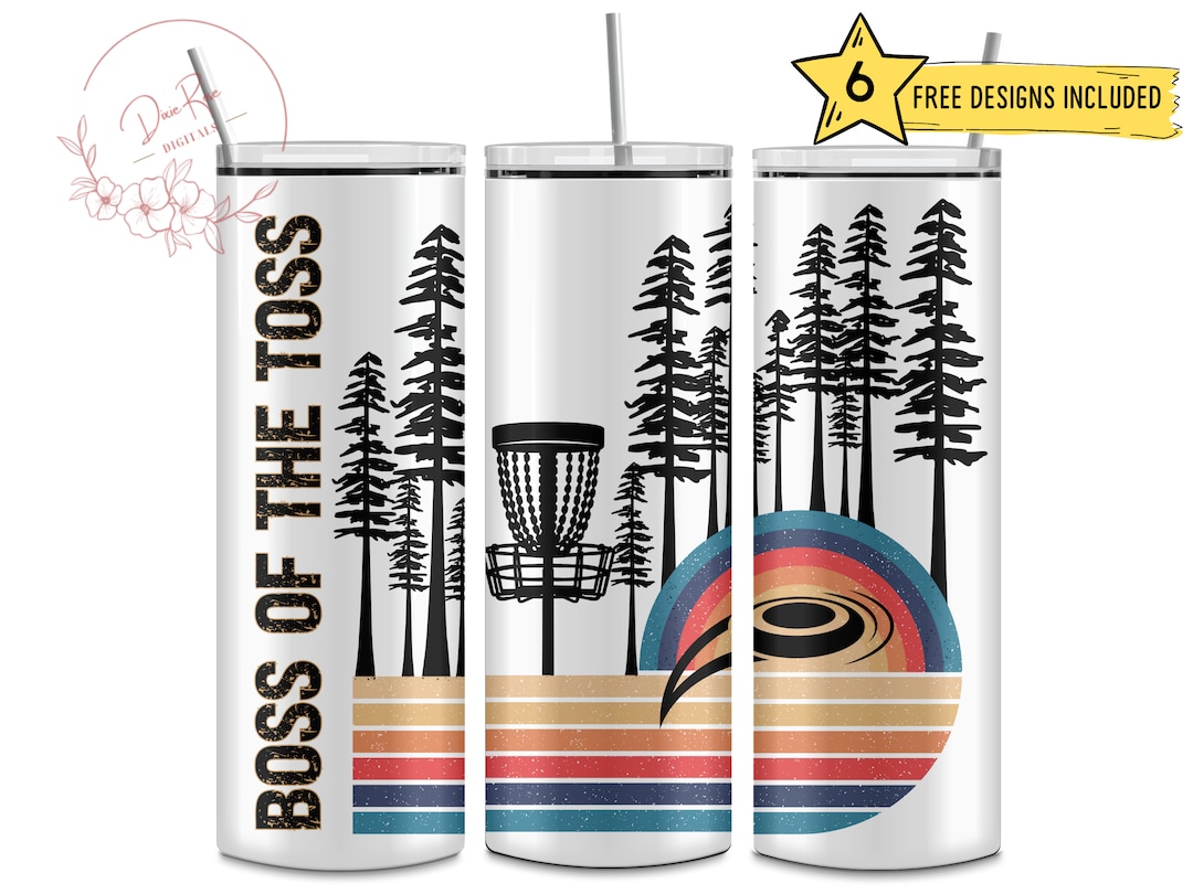 Retro Disc Golf Tumbler Wrap: Boss of the Toss Design (PNG Digital ...