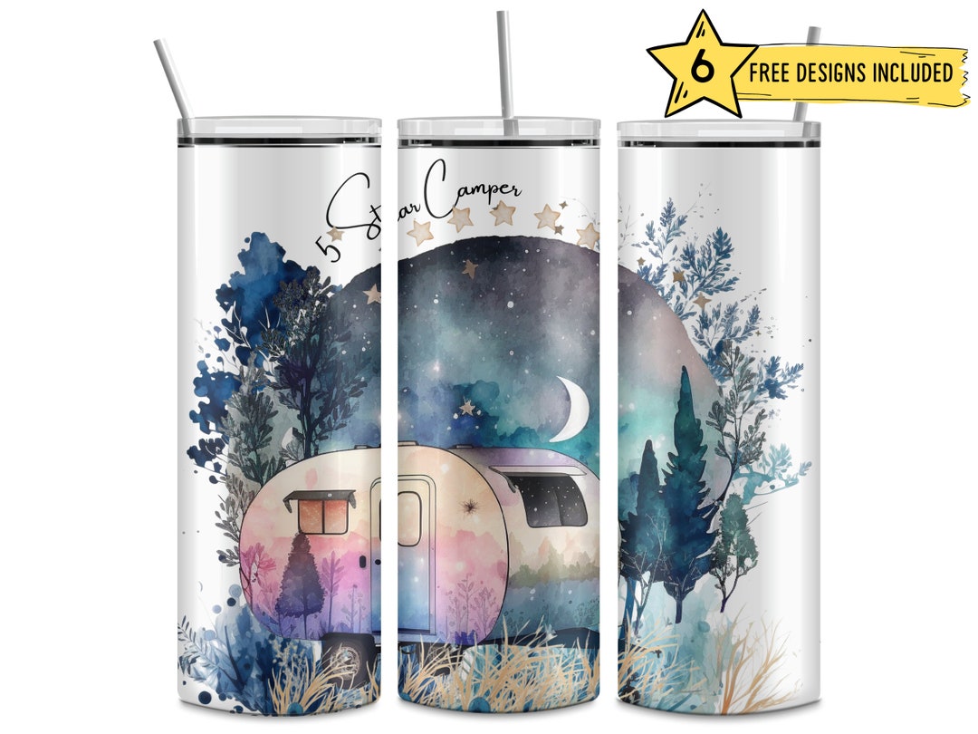 Funny Cute Camping Camper RV, Country 20 Oz Skinny Sublimation Tumbler ...