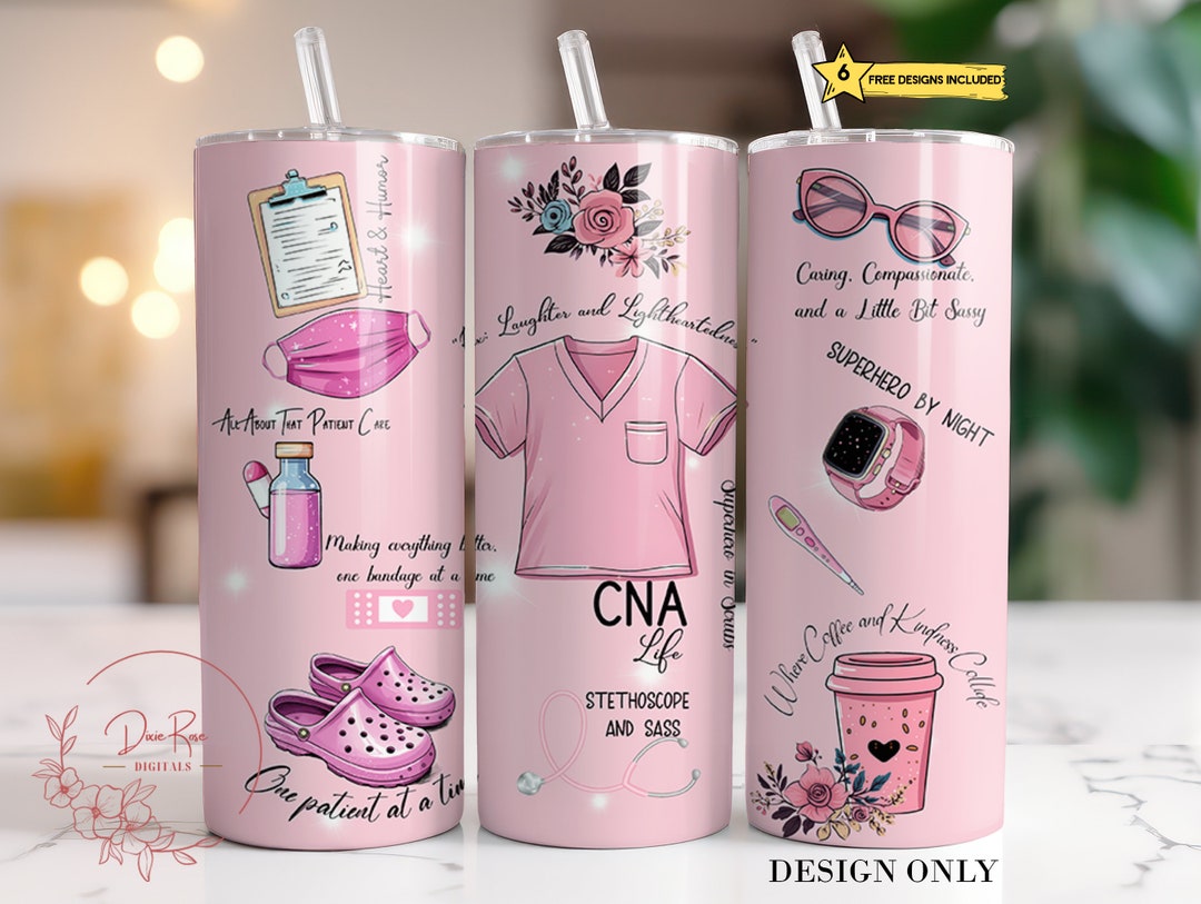 CNA Nurse 20 Oz Tumbler Wrap: Sublimation Design (PNG Digital Download ...