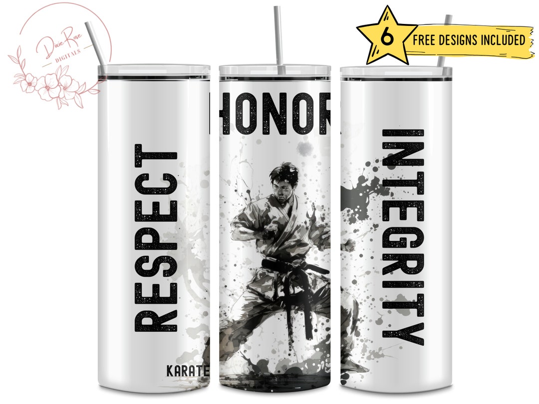 Karate, Martial Arts, 20 Oz Skinny Sublimation Tumbler Wrap Digital ...