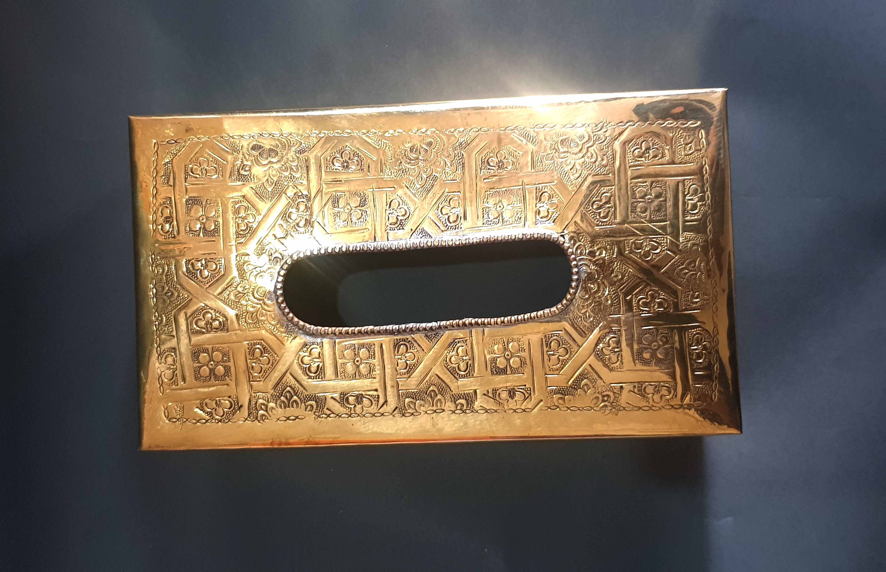 Brass Tissue Box Cover, Engraved Rectangle Solid Brass Tissue Box ...