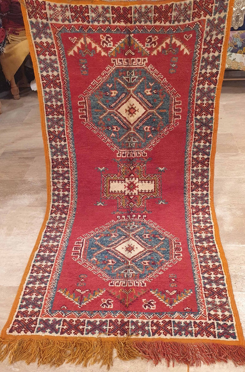 Vintage Moroccan Rug Taznakht Carpets Zanafi Kelim Vintage - Etsy