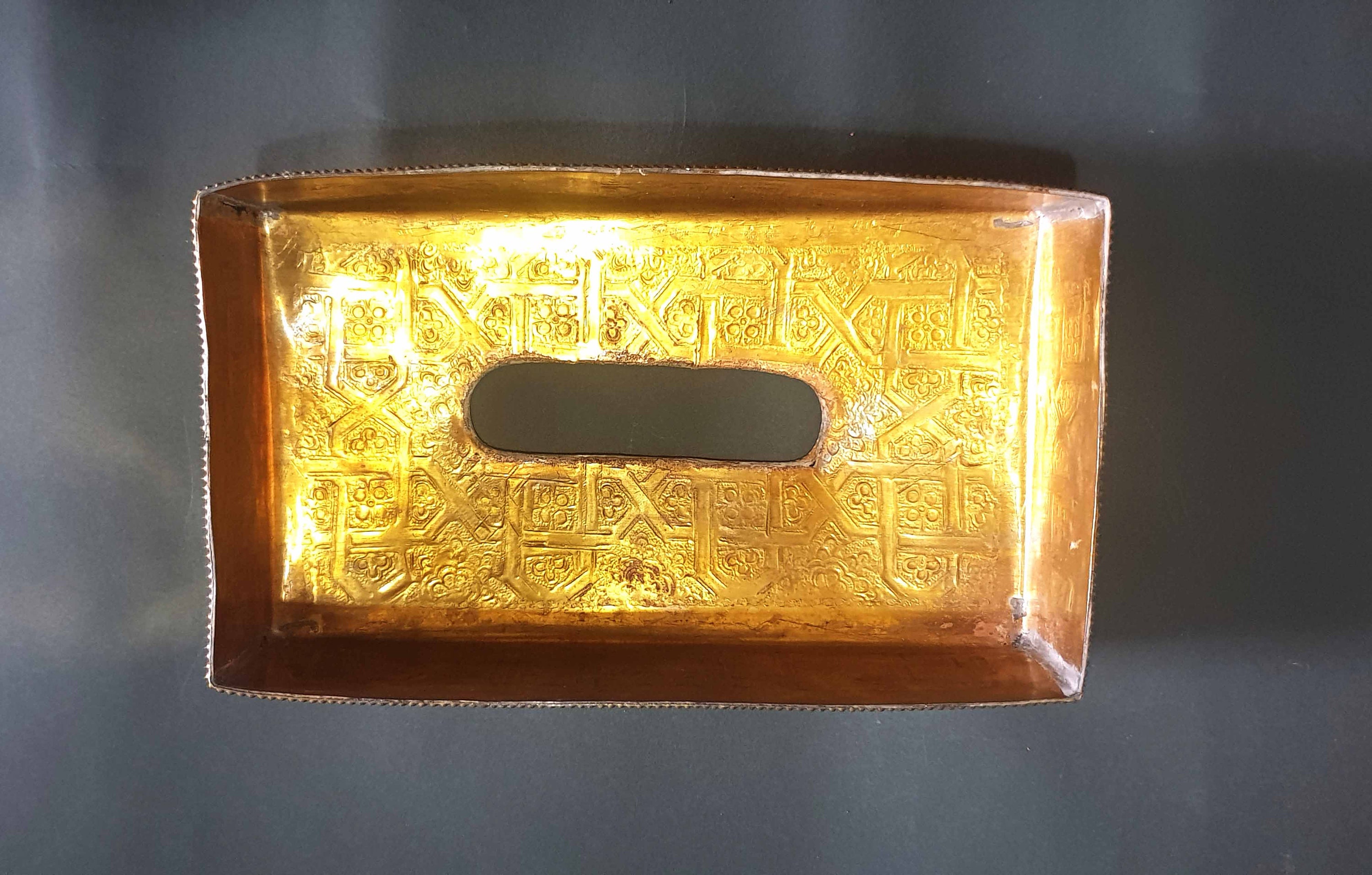 Brass Tissue Box Cover, Engraved Rectangle Solid Brass Tissue Box ...