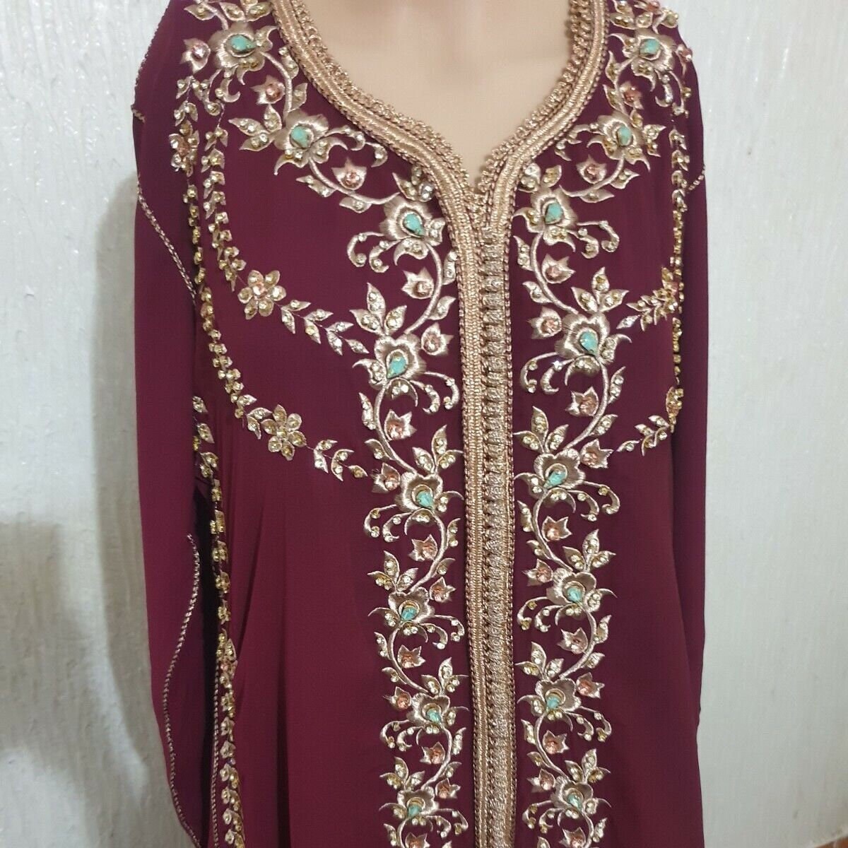 Traditional Embroidered Red Kaftan Dress ,women's Caftan, Caftan Kaftan ...