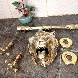 Moroccan Wall Brass Faucet, Lion Head-shaped Faucet, Bathroom Lion Head ...