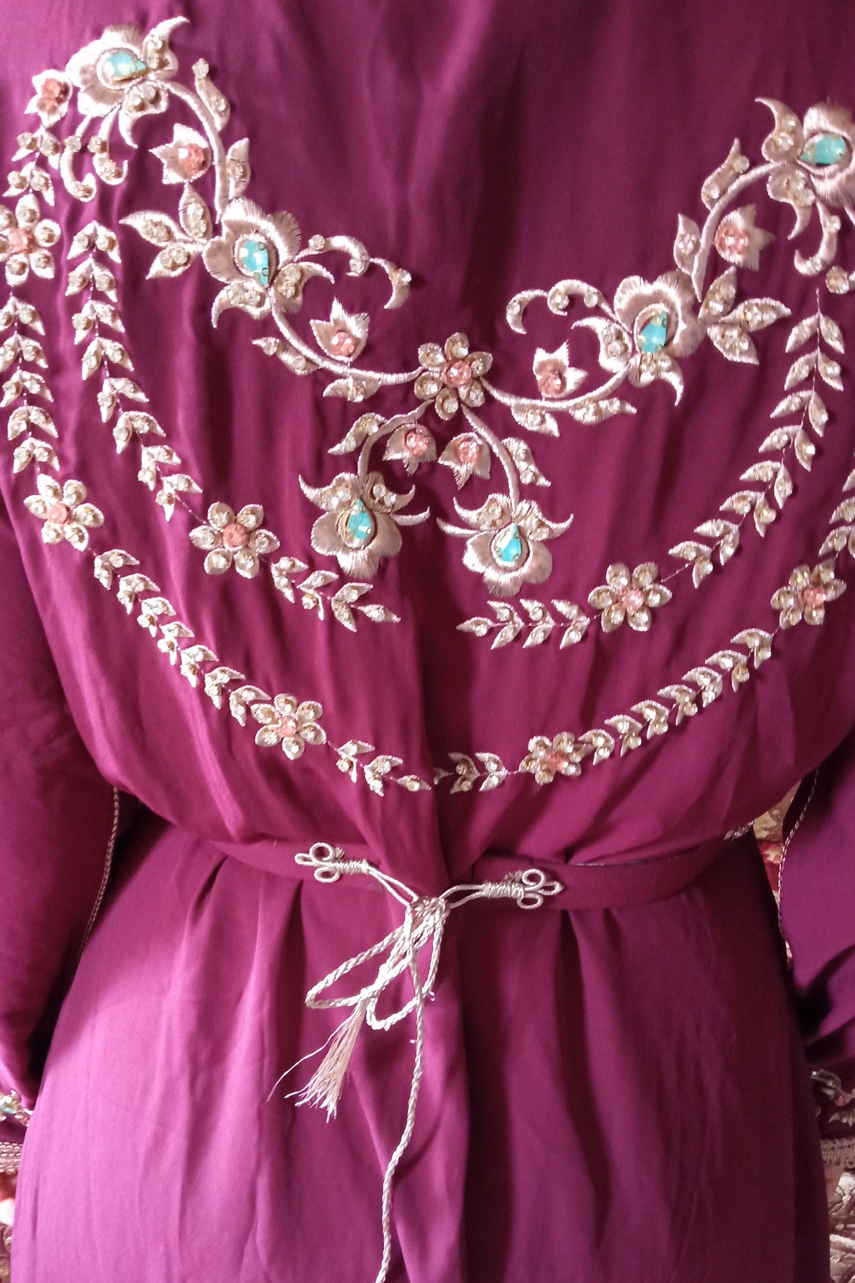 Traditional Embroidered Red Kaftan Dress ,women's Caftan, Caftan Kaftan ...