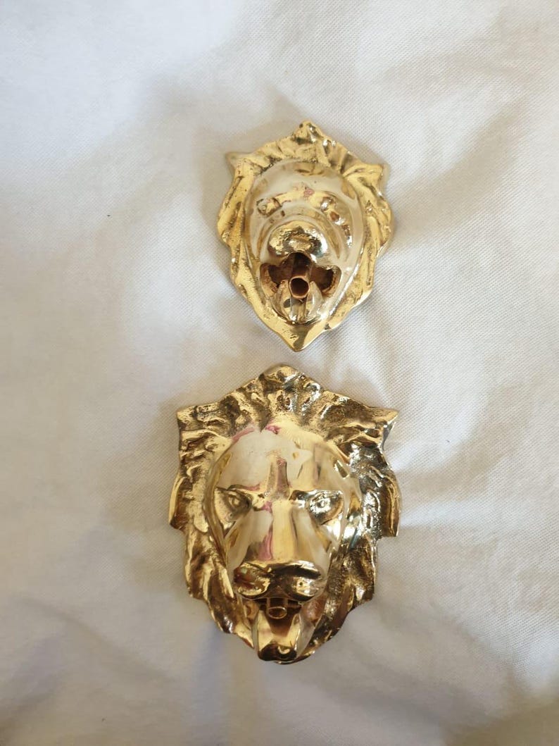 Moroccan Brass Lion Head Wall Mount Faucet, Double Handle Valve - Etsy ...