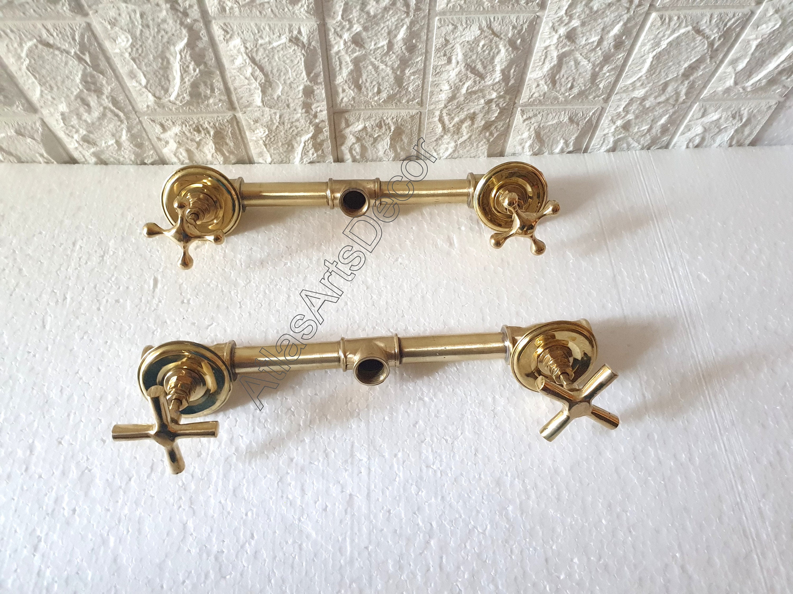 Brass Patina Horse Head Faucet With Two Handles Wall Mount Bathroom ...