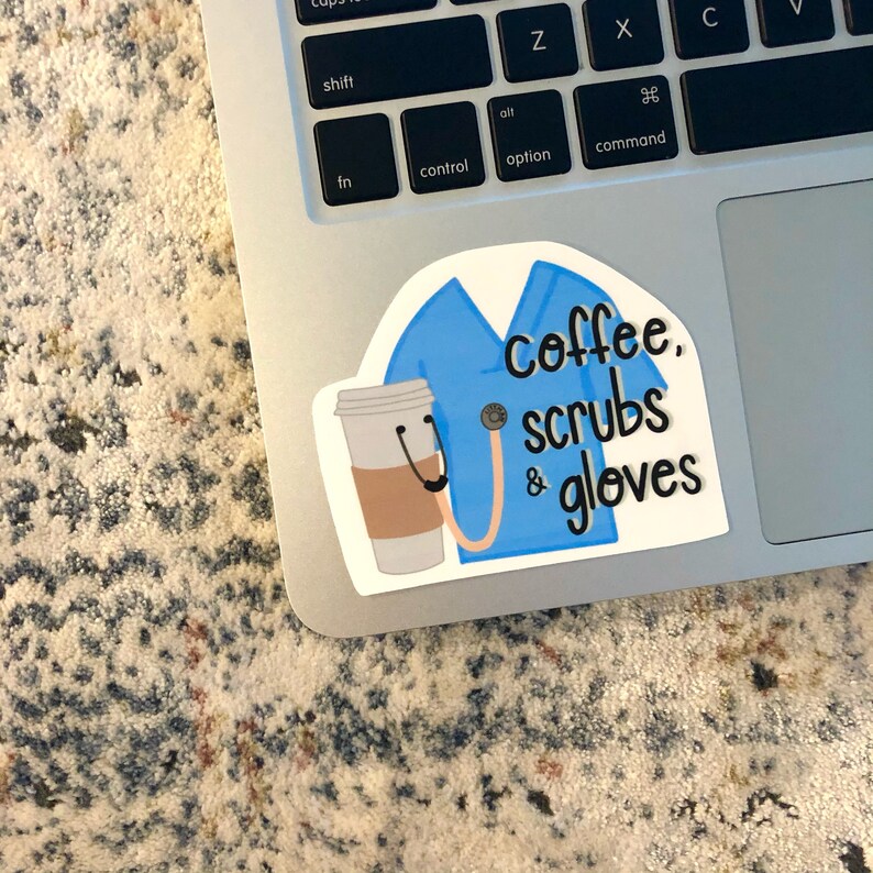Coffee Scrubs & Gloves Sticker - Etsy