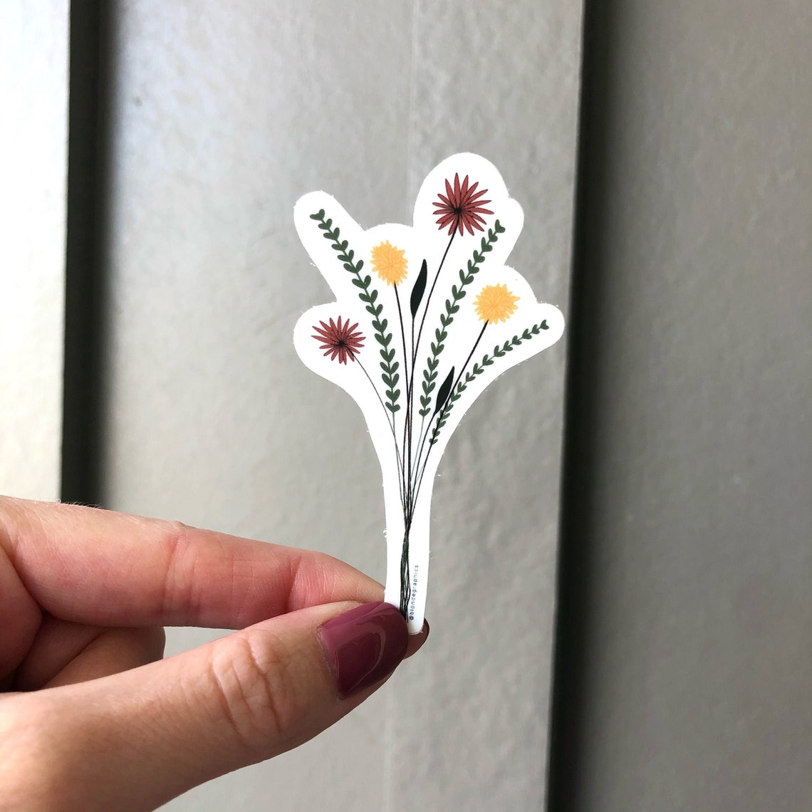 Mini Floral Bouquet Sticker - Etsy