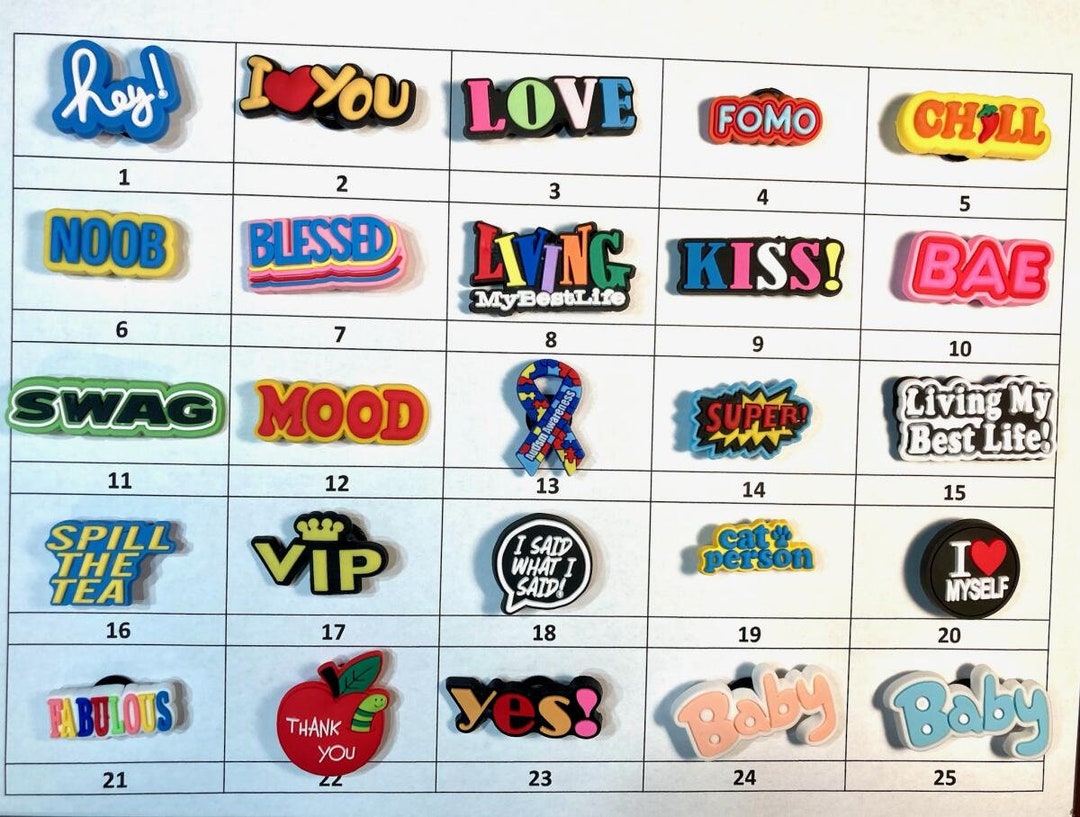 Shoe Charms - Slang Phrases - Choose 1-25 - LISTING WW - Etsy