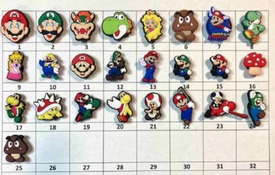 Shoe Charms Video Games Mario- Choose 1-25 Listing II - Etsy
