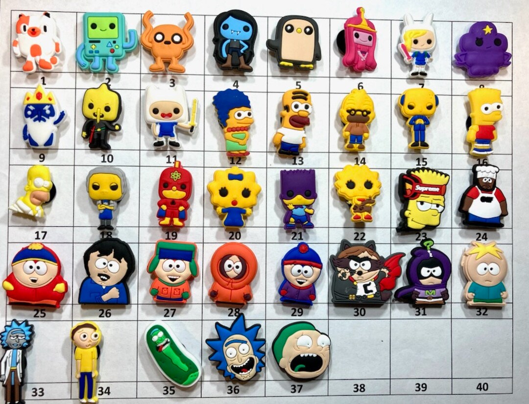 Shoe Charms Adult Cartoons - Choose 1-37 - LISTING U - Etsy