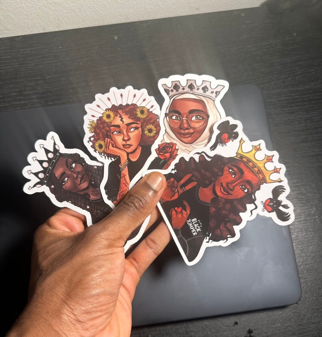 4 Pack of Beautiful Black Queen Die-cut Stickers, Perfect for Laptops ...