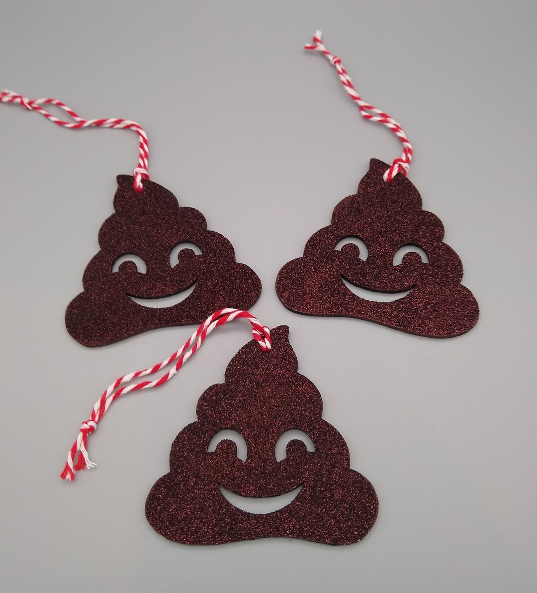 Emoji Poo Decoration Set of 3 | Christmas Decoration | Sparkle Emoji ...