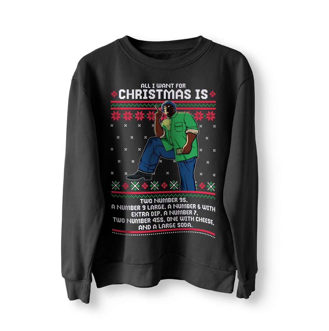 Big Smoke Funny Christmas Jumper, All I Want for Xmas Sweater ...