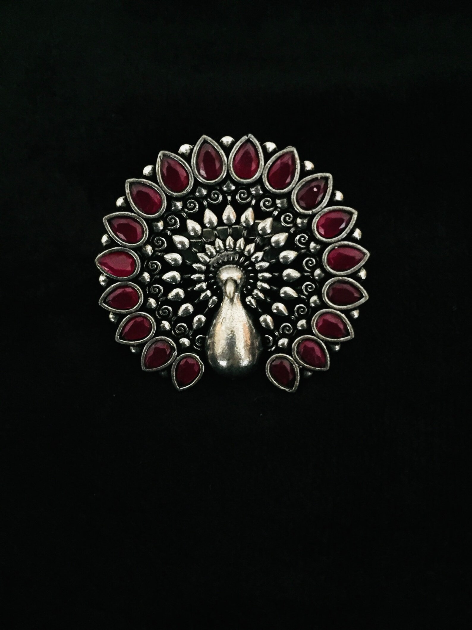 Peacock Ring/ Handcrafted Ring/ Indian Ring/ Oxidised Ring - Etsy