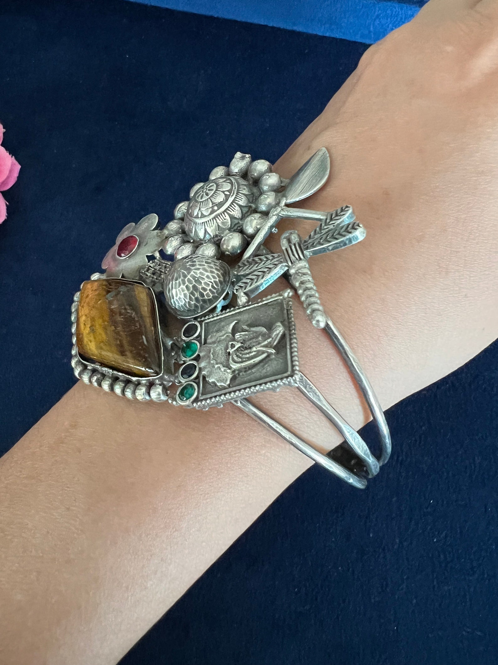 Elegant Fusion Handcuff - Premium Brass & Stone Craftsmanship - Etsy