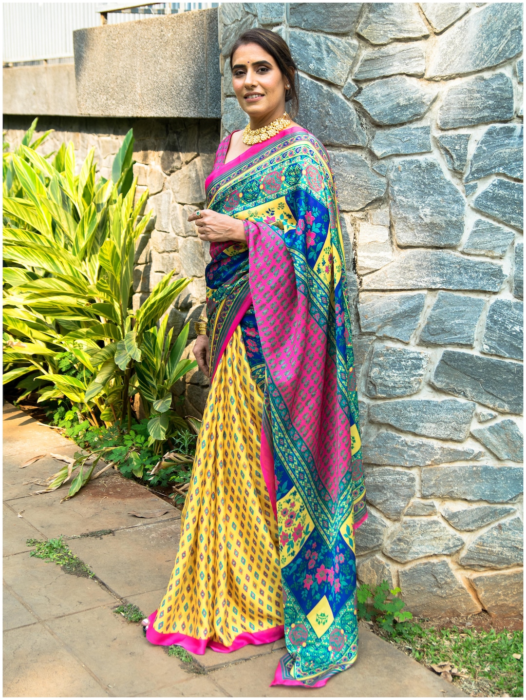 Yellow Blue Saree -raabta - Etsy
