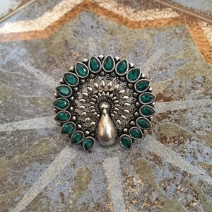 Peacock Ring/ Handcrafted Ring/ Indian Ring/ Oxidised Ring - Etsy