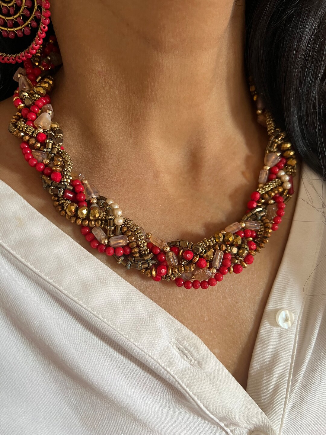 Beaded Necklace Set/ Boho Necklace Set/ Bohemian Necklace Set - Etsy