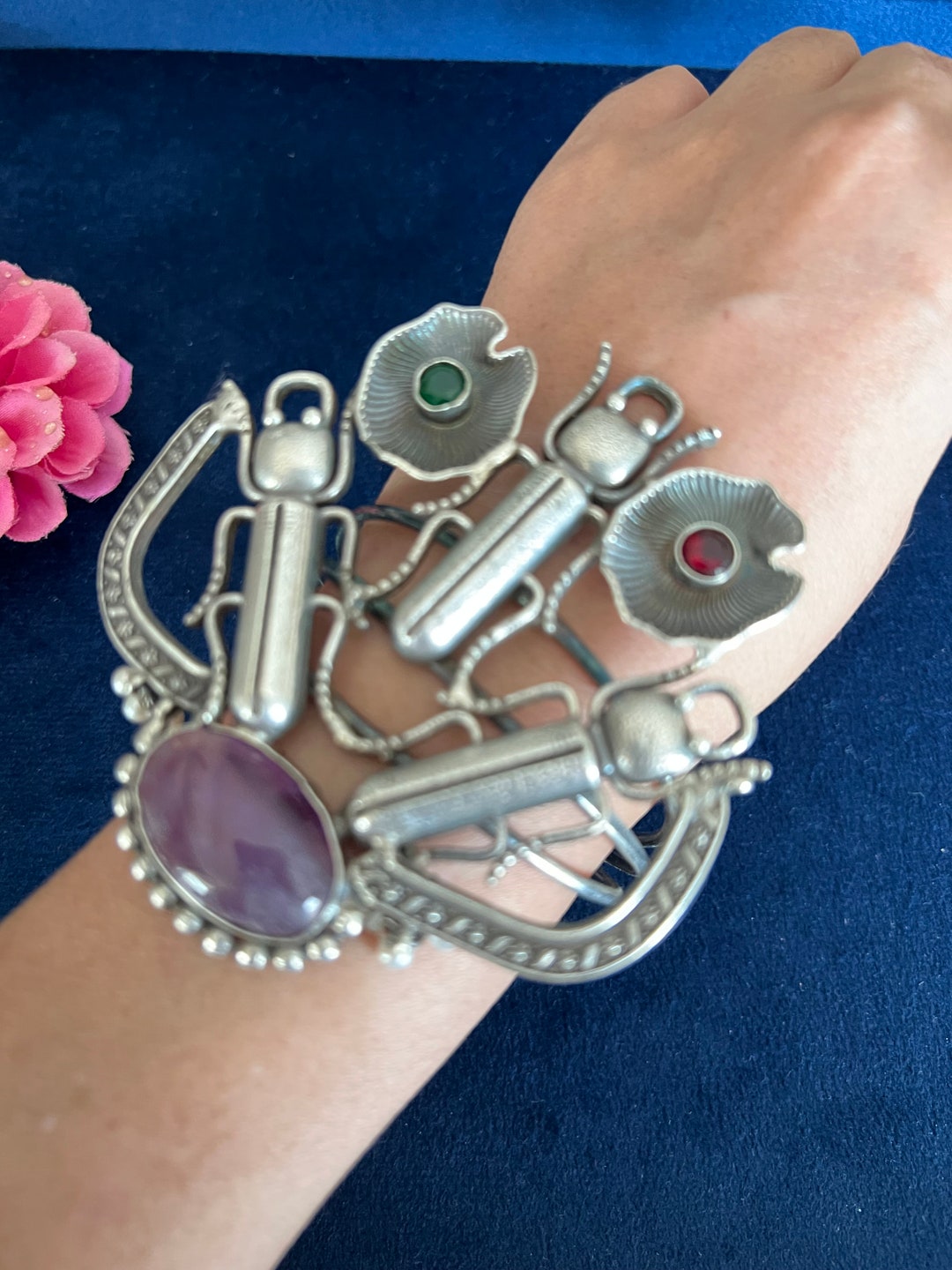 Elegant Fusion Handcuff - Premium Brass & Stone Craftsmanship - Etsy