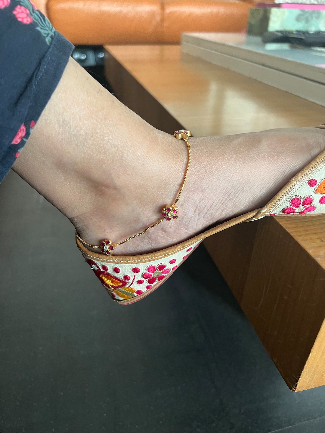 Jadau Pair of Anklets Set of Two - Etsy