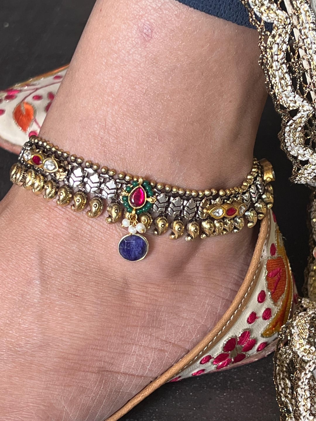 Nakhra Pure 925 Silver Fusion Payal (pair)/ Real Silver Anklets - Etsy