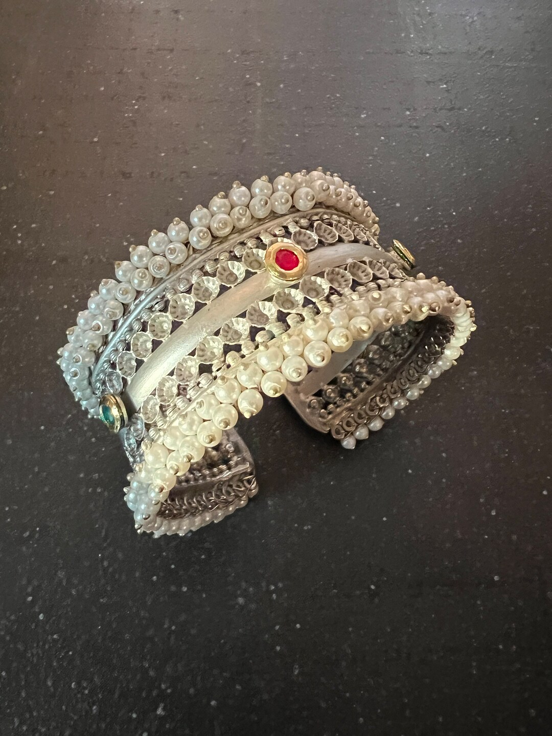 Buy Fusion Cuff/ Wedding Jewelry/ Bridal Cuff/ Open Cuff/ Indian Kundan ...