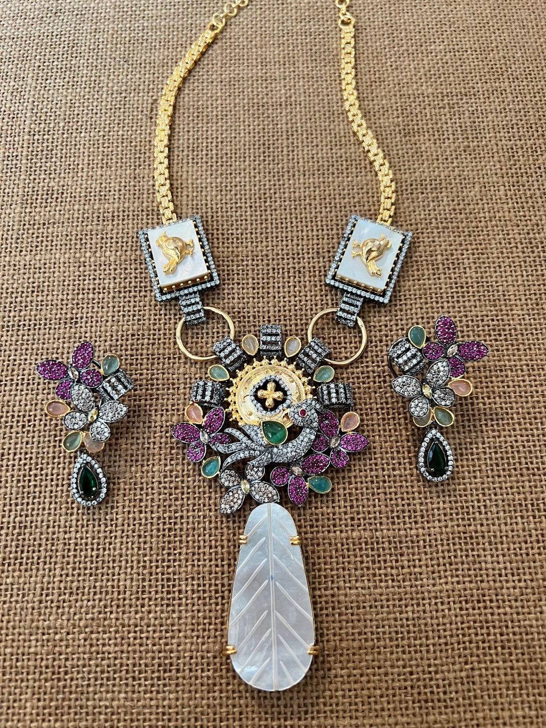 Exquisite Designer Necklace Set for Weddings and Cocktail Events - Etsy