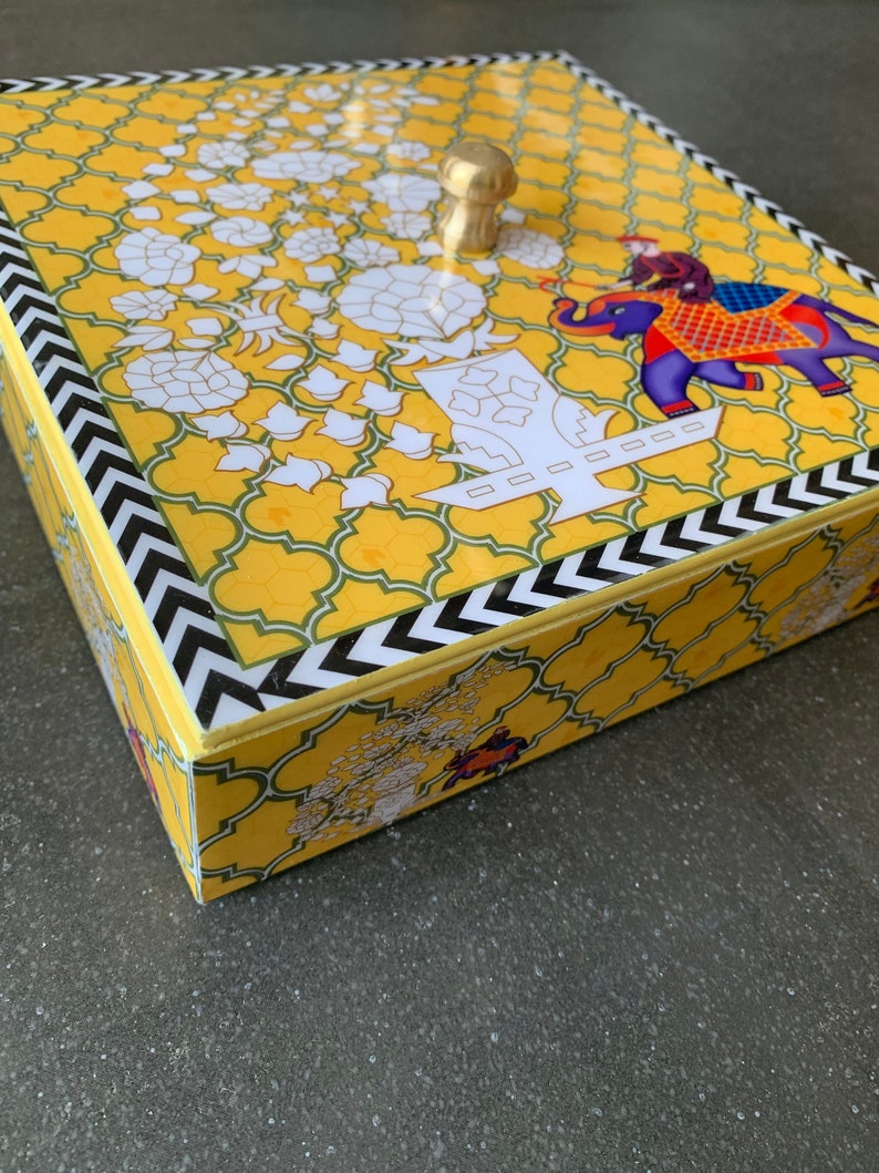 Designer Enameled Tray/ Enameled Box With Lid/ Coasters - Etsy